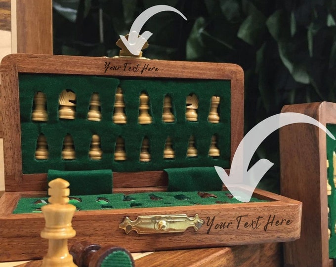 Custom Chess Set Personalized Travel Chess Board Monogram - Etsy