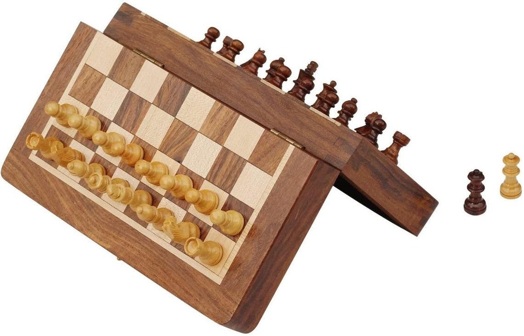 Wooden Chess Set Solid Wood Foldable Portable Travel Chess - Etsy UK