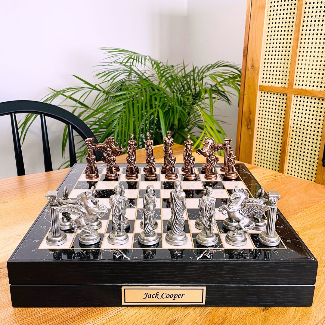 Mythology Pegasus Metal Chess Set With Storage Custom Pegasus Theme ...