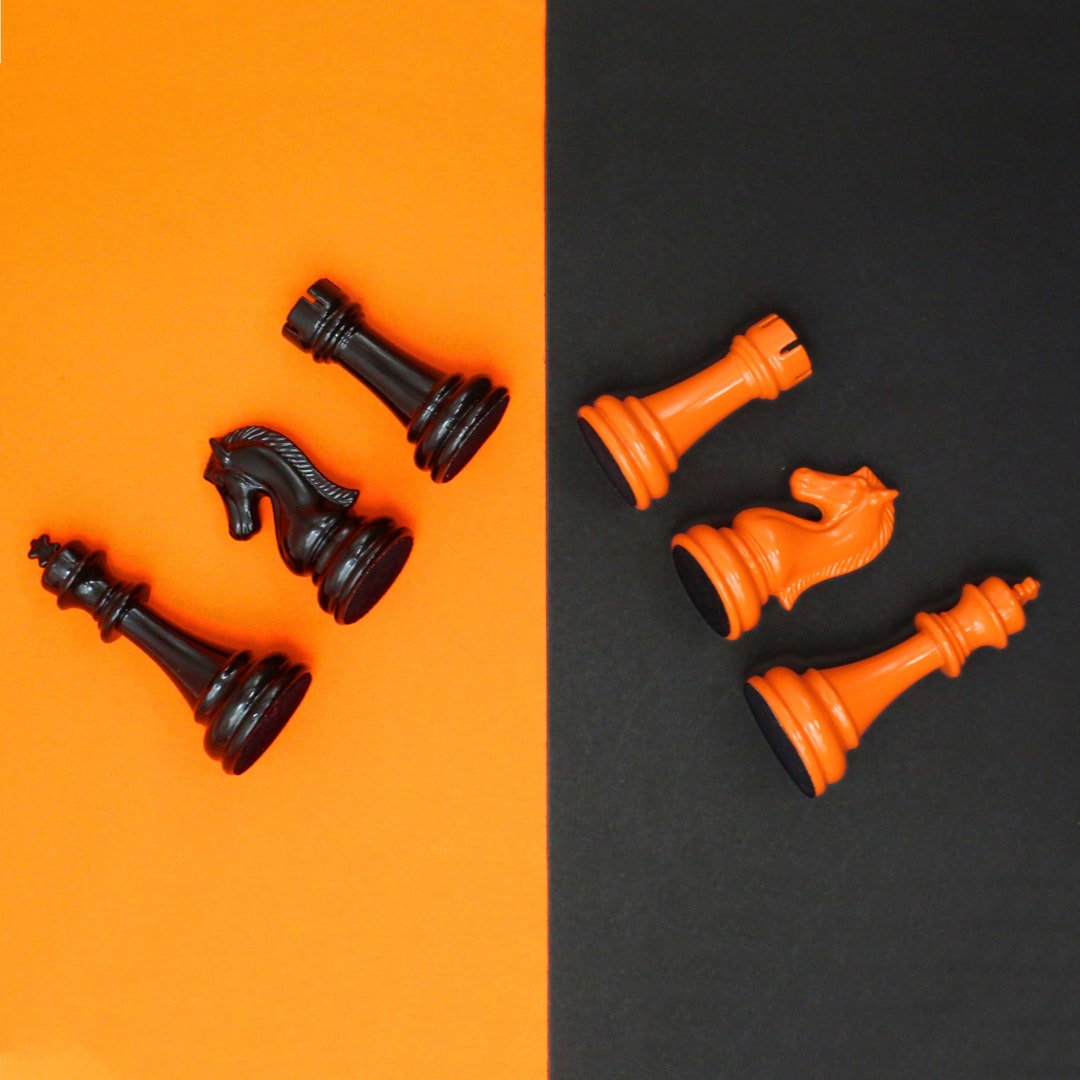Personalized Colorful Metal Chess Pieces Staunton Cast Metal Classic ...