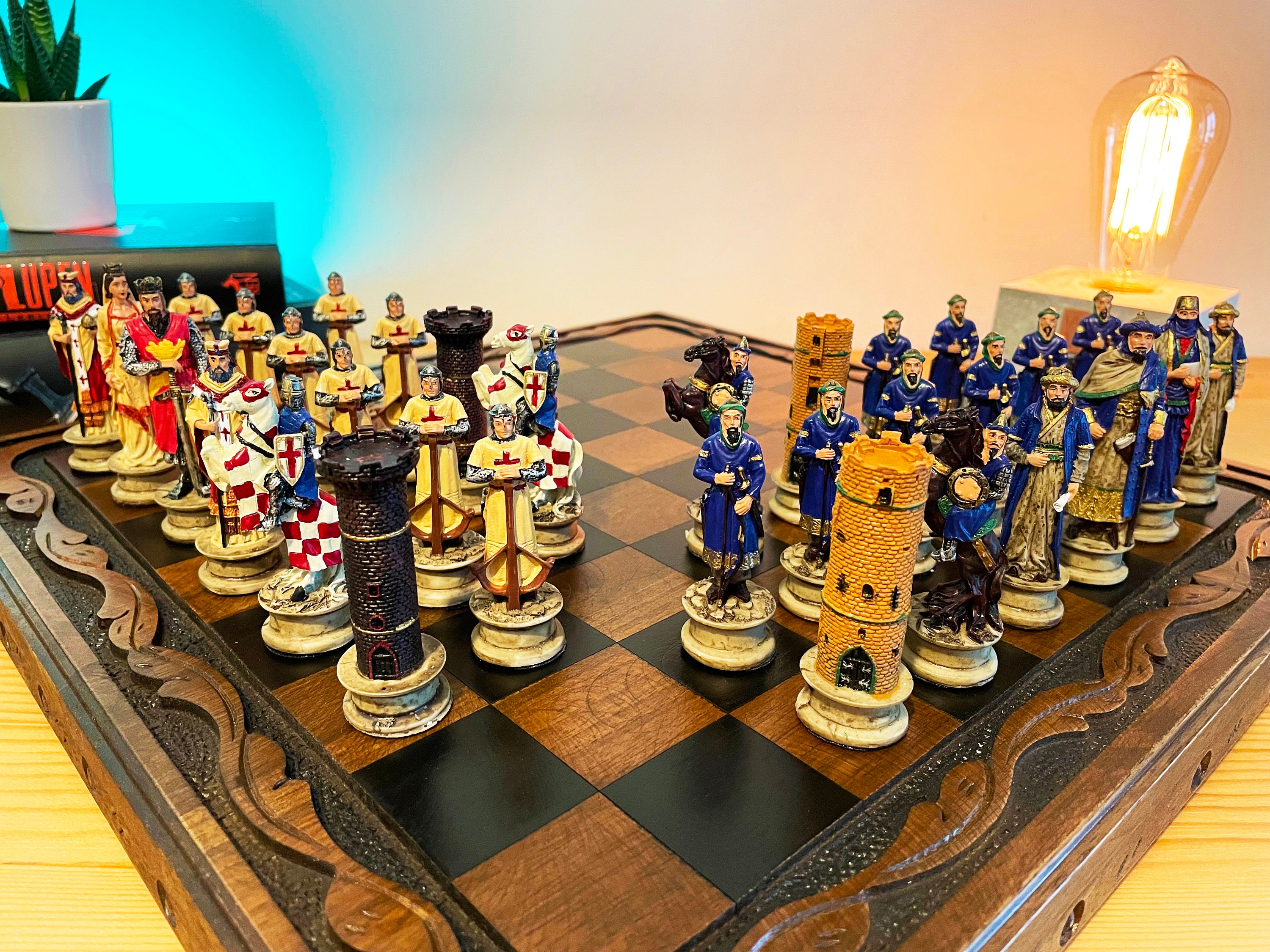 Hard Solid Wood Hand-carved Chess Board Game Handmade - Etsy