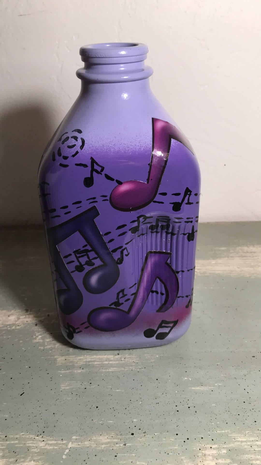 Music Note Painted Bottle - Etsy