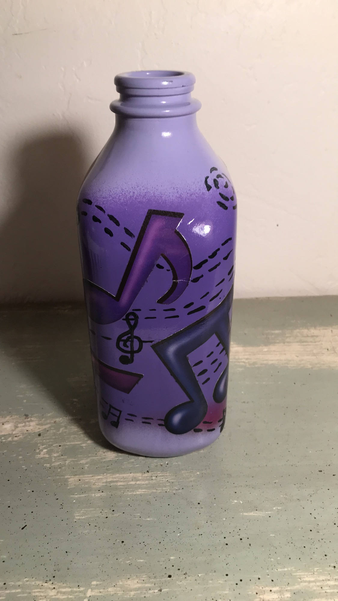 Music Note Painted Bottle - Etsy