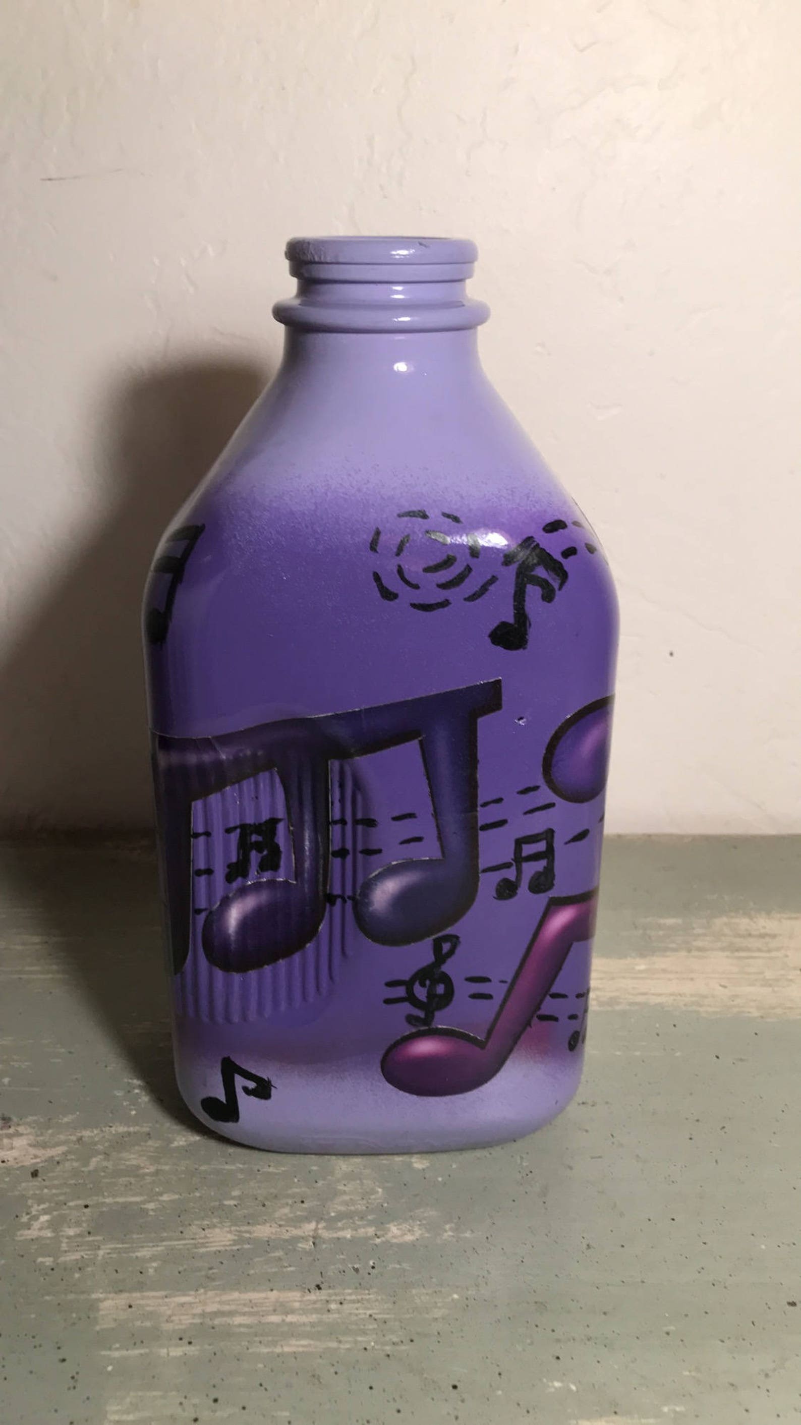 Music Note Painted Bottle - Etsy