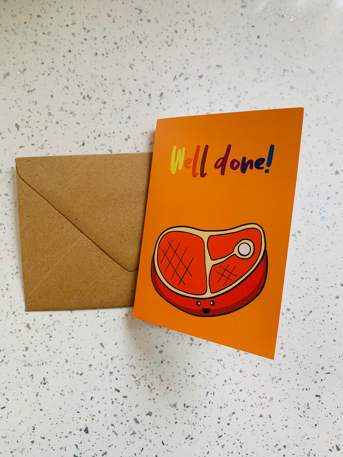 Well Done Card/ Congratulations Card/ Pun/ Steak/ Well Done - Etsy