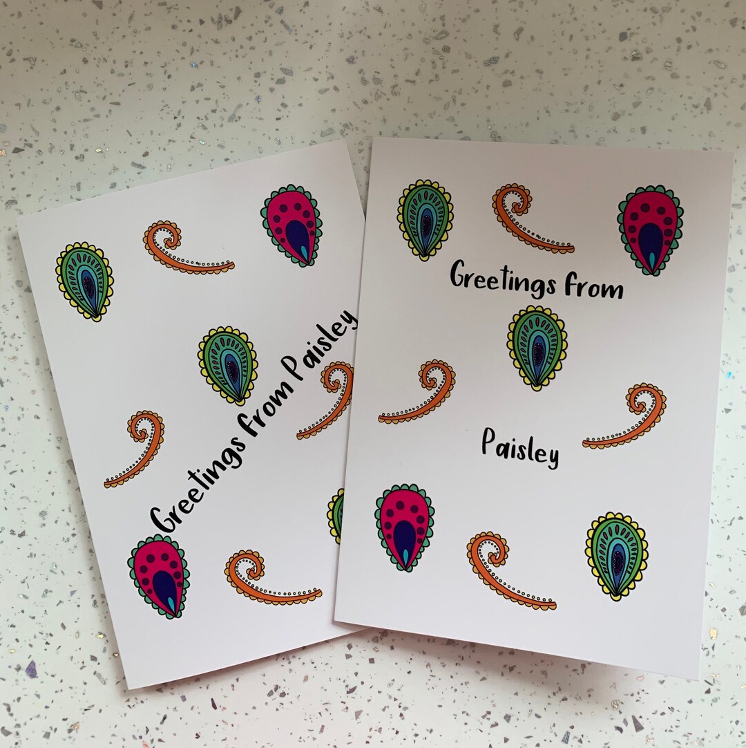 Greetings From Paisley Card - Etsy