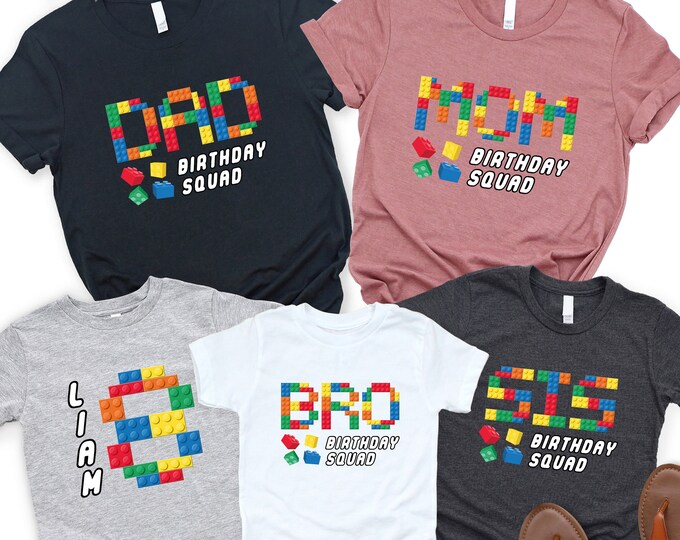 Building Blocks Birthday Shirt, Family Matching Building Blocks ...