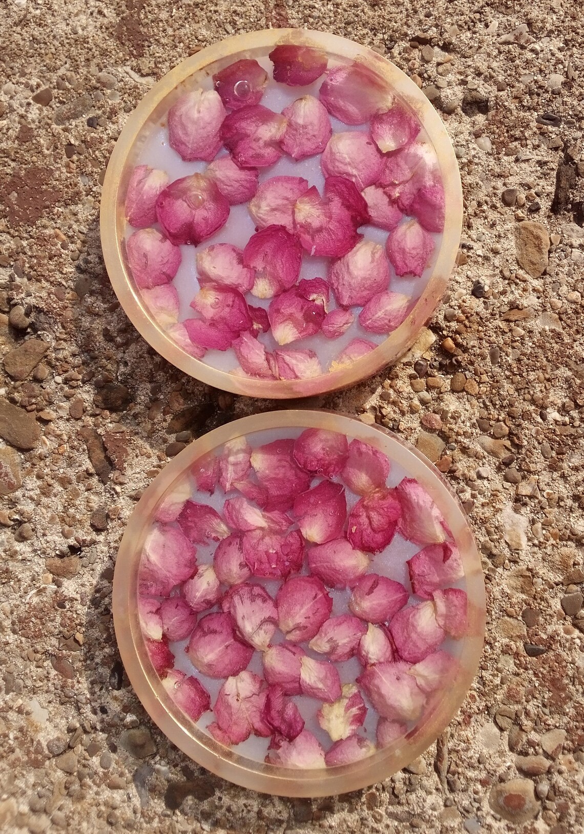 Rose Petal Resin Coasters - Etsy