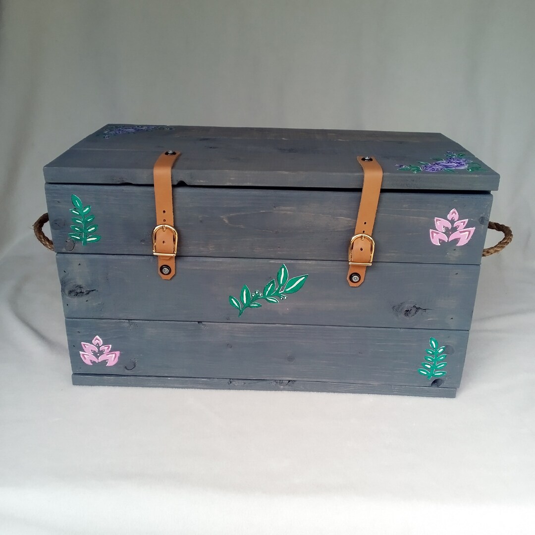 Flower Theme Storage Box, Rustic Style Storage, Floral Storage - Etsy
