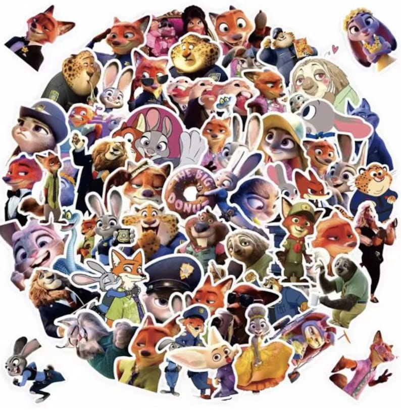 Zootopia Sticker Pack | Cartoon Animals Laptop Bottle Phone Decals #90 ...