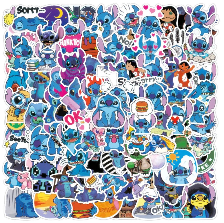 Cute Lilo & Stitch Cartoon Stitch Graffiti Stickers DIY Laptop Guitar ...