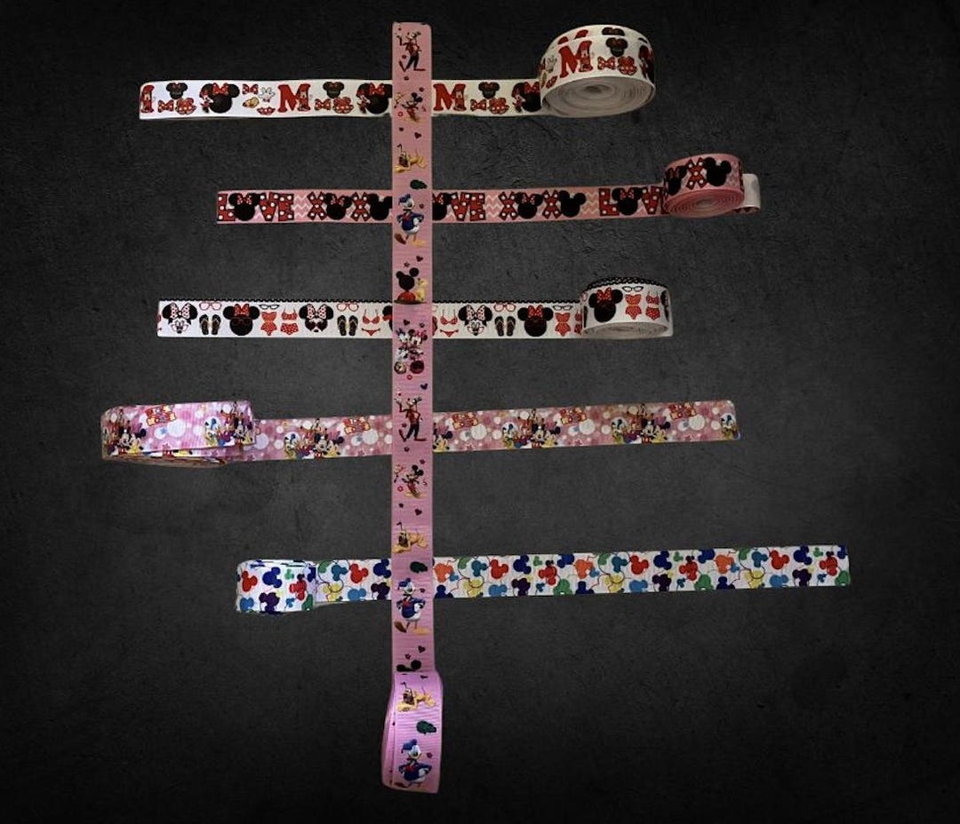 Disney Mickey Mouse Minnie Mouse Ribbon 1" High Quality Grosgrain ...