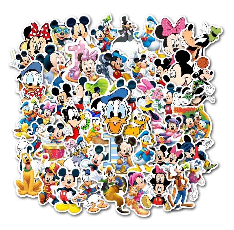 Disney Mickey Mouse Stickers No Repeating Pull Bar Box Guitar - Etsy