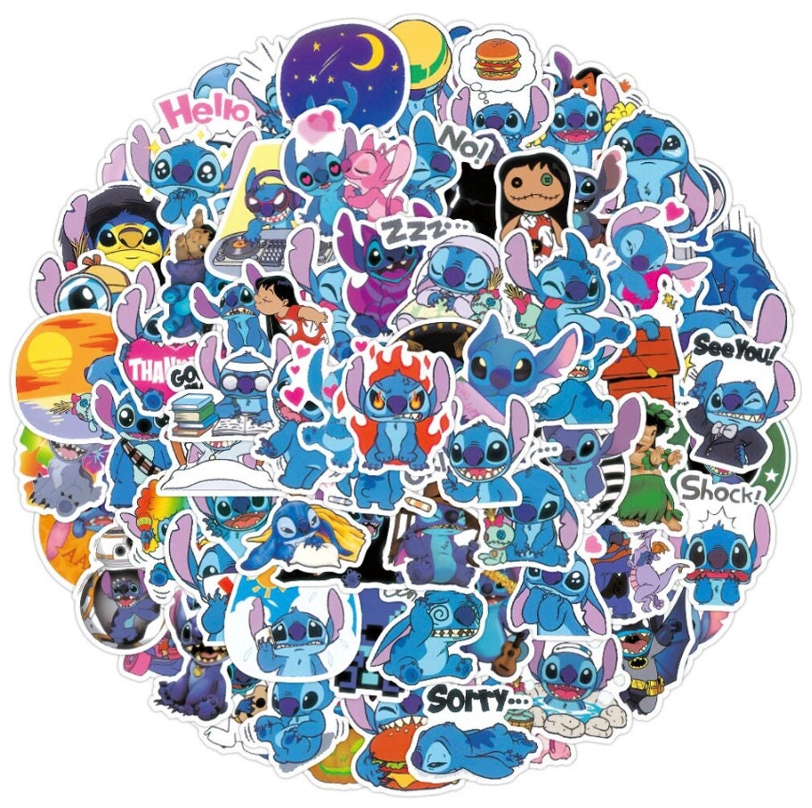 Cute Lilo & Stitch Cartoon Stitch Graffiti Stickers DIY Laptop Guitar ...