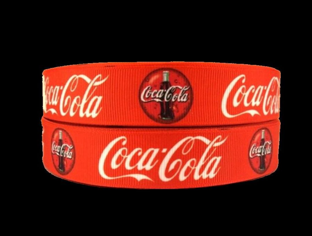 1 Wide Coca Cola Ribbon High Quality Grosgrain Ribbon by the Yard Coke ...