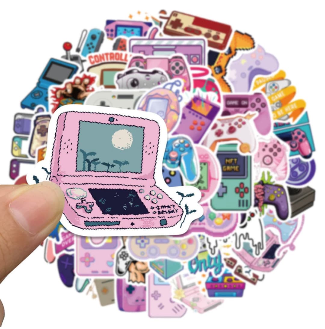 Retro Game Stickers: Cartoon Gamepad Decals, Waterproof Vinyl #23 - Etsy