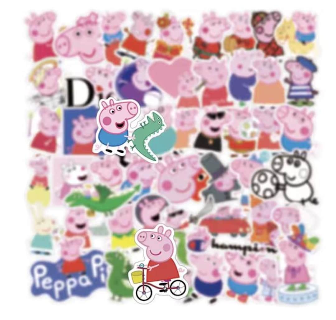 Peppa Pig Vinyl Stickers: Cartoon Doodle Decals for Kids #79 - Etsy ...