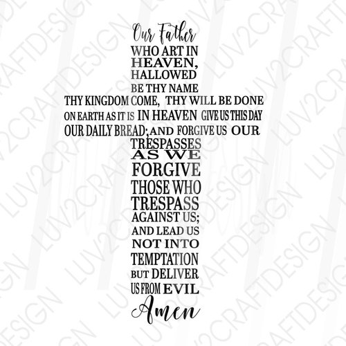 Svg/png/dxf/jpg cross the Lords Prayer Vector Art Saying - Etsy