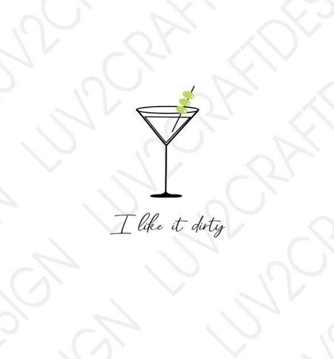 Hand Drawn Martini - SVG/PNG/JPG - Cut or Print... This is a Digital ...