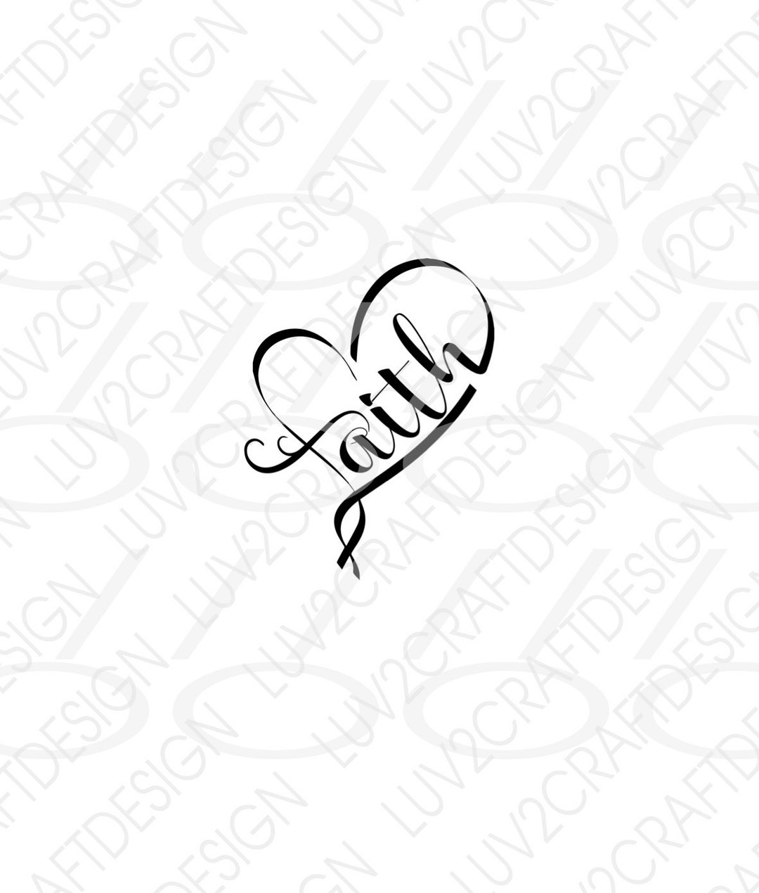 Svg/png/dxf/jpg - Faith in a Heart - Vector Art - Cut With Cricut ...