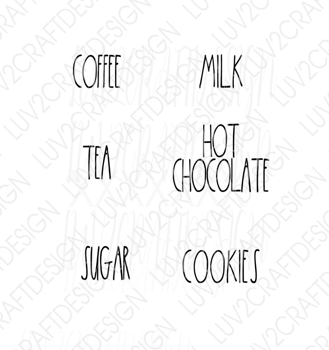 SVG/PNG/JPG download Rae Dunn Inspired Words Cut With | Etsy