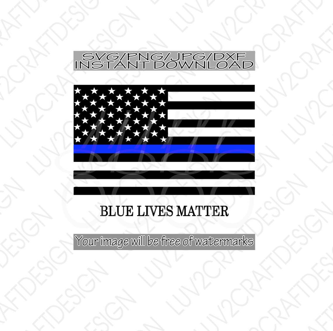 Blue Line Svg NYPD Svg American Flag Svg First Responder - Etsy