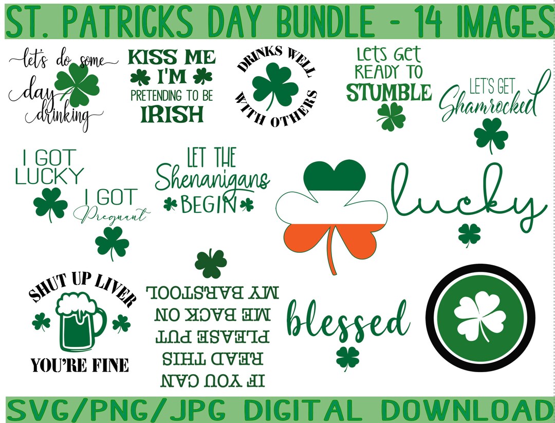 SVG/PNG/JPG - 14 Files - St. Patricks Day Bundle - Digital Download ...