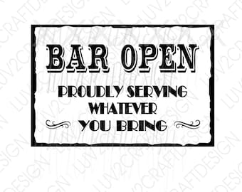 Open Bar Svg | Etsy