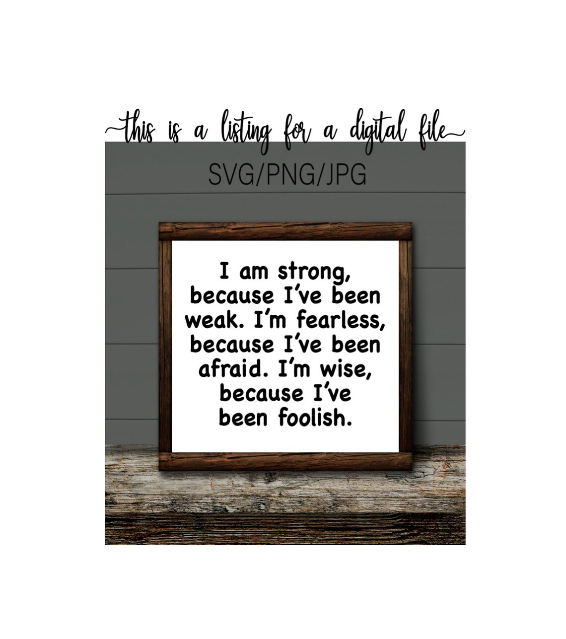 Inspirational Svg, SVG/PNG/JPG - I Am Strong Because. - Cut With Cricut ...