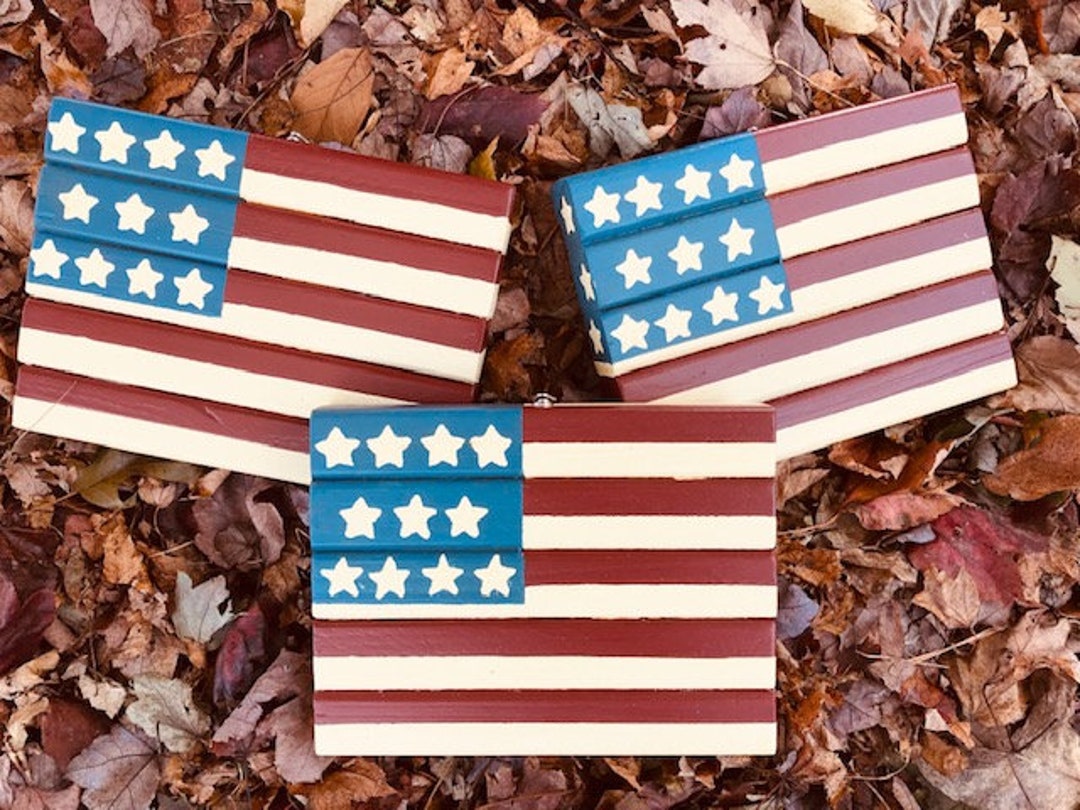 Wooden American Flag, Rustic, Patriotic Decor, Trivet - Etsy