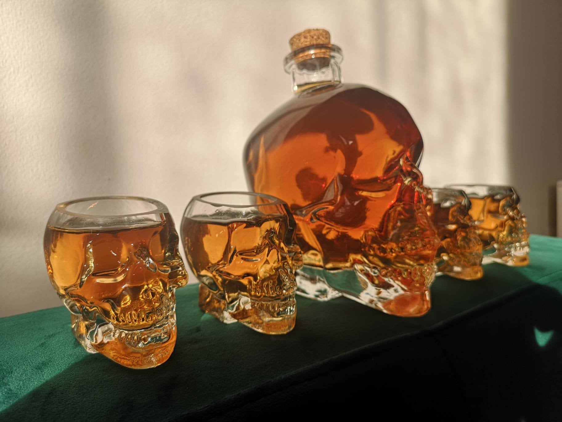 Drinking set Crystal skull head bottle skeleton vodka whisky | Etsy