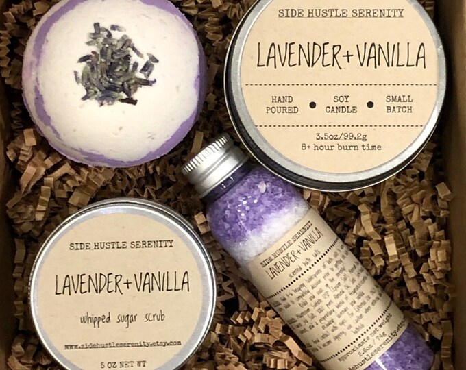 Lavender + Vanilla Mini Spa Gift Set | Calming Spa Box | Gift Set With ...