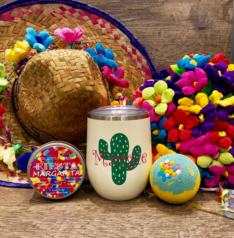 MINI FIESTA BOX Personalized Wine Tumbler Fiesta Margarita - Etsy