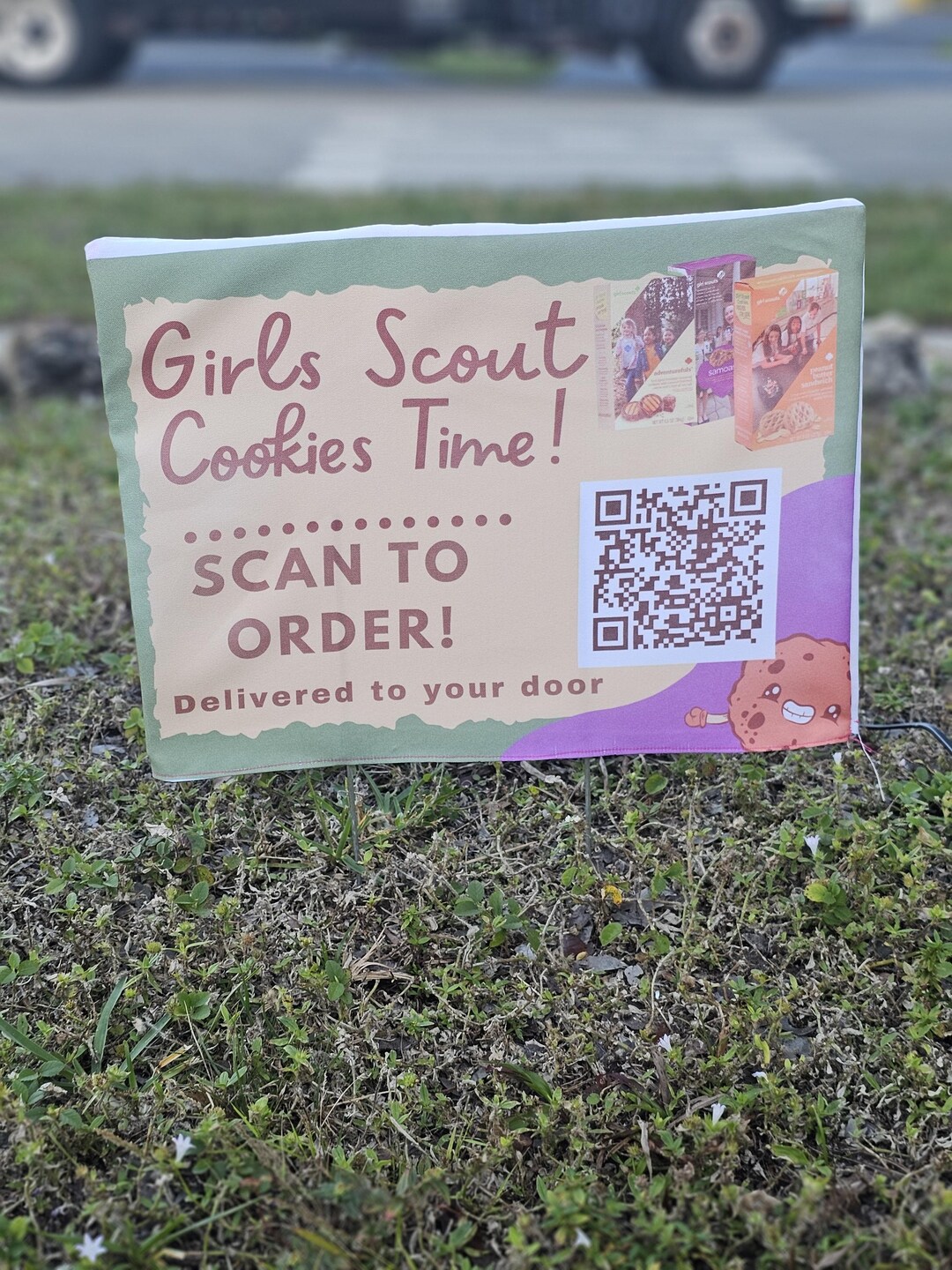 Girl Scout Cookies Time Yard Sign Custom QR Code - Etsy