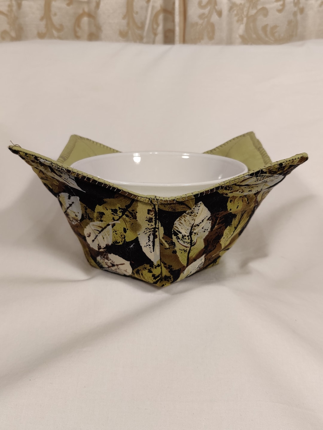 Cozy Bowl Batik Green Leaf 6 Inch - Etsy
