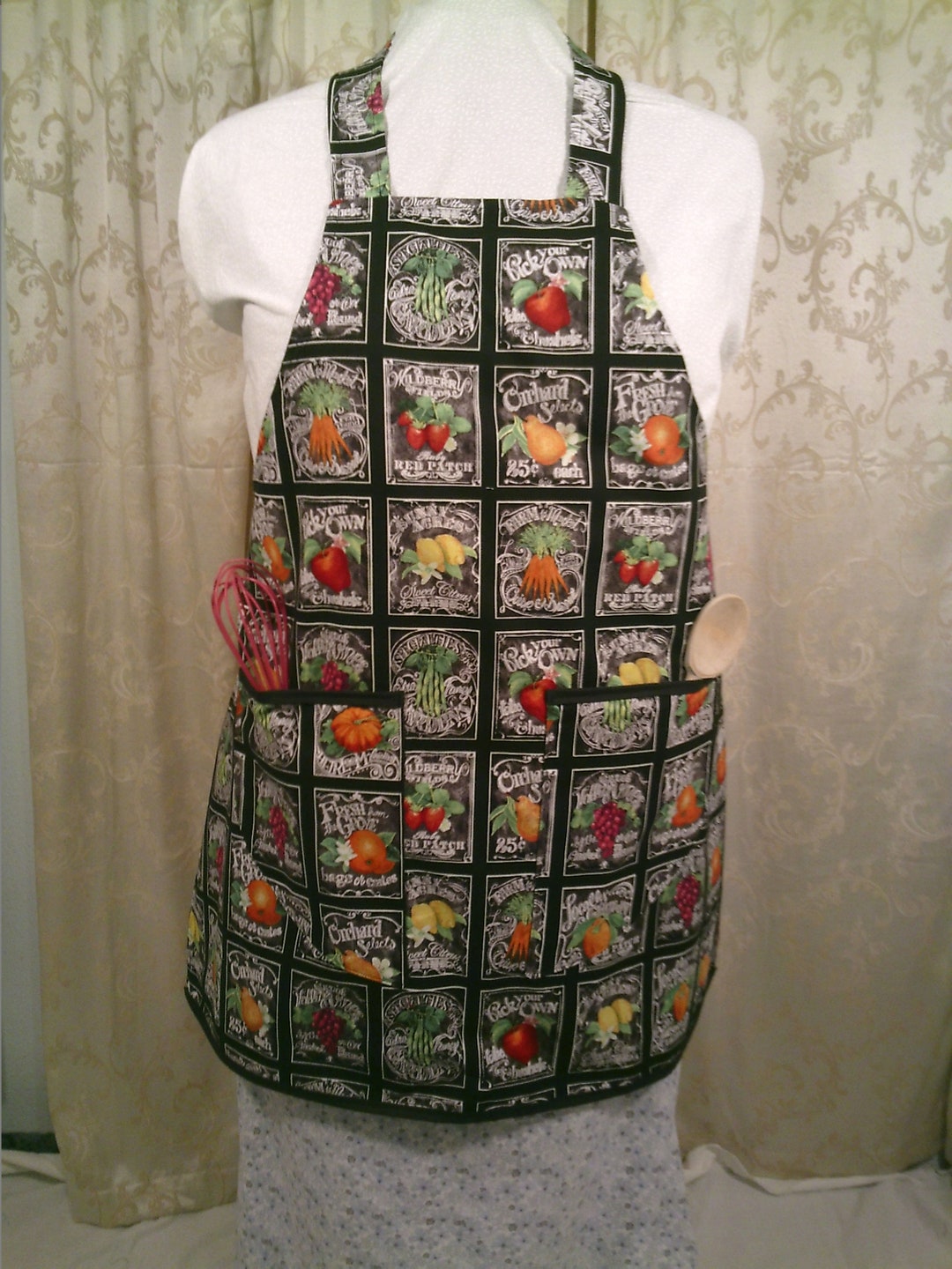 Adult Apron Fruits & Veggies - Etsy