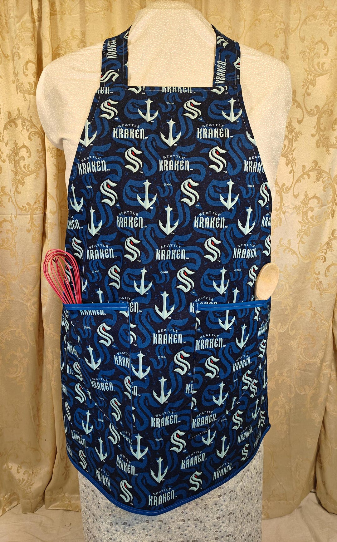 Seattle Kraken Adult Apron, NHL, Hockey, BBQ Grilling Apron, Baking ...