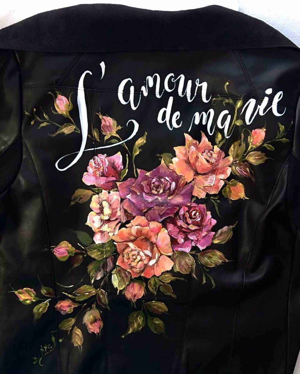Hand Painting on Denim Jacket. Hand Painted Flowers. Floral - Etsy