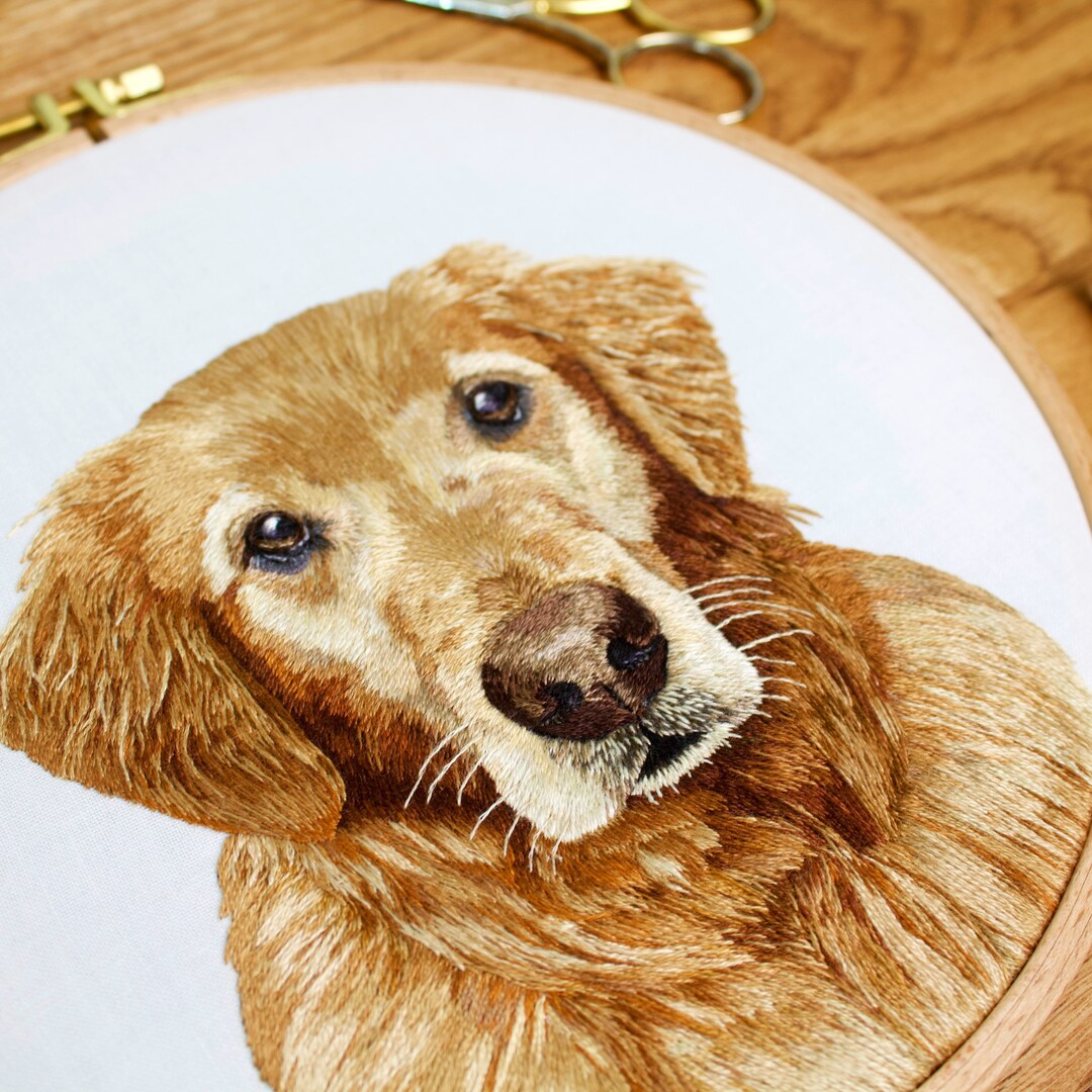 Pet Portrait Embroidery Commission Pet Memorial Gift Personalized Gift ...