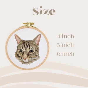 Custom Cat Portrait Embroidery | Personalized Pet Gift | Pet Memorial ...