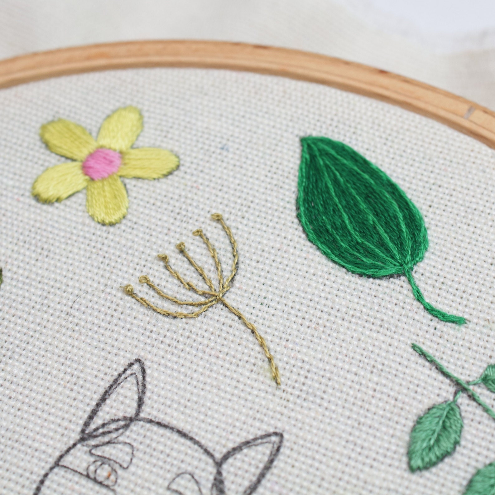 Floral Cat Embroidery Pattern PDF Flower Pattern Embroidery - Etsy