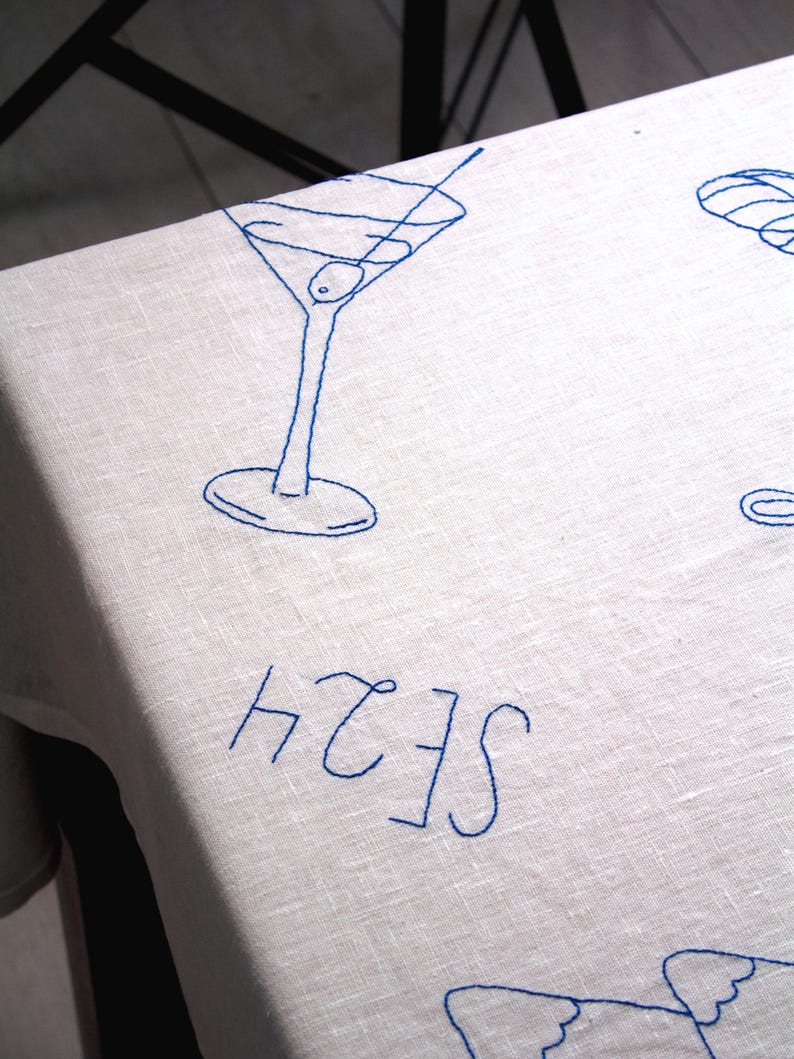 Custom Embroidered Tablecloth Holiday – Wedding Heirloom Gift With ...