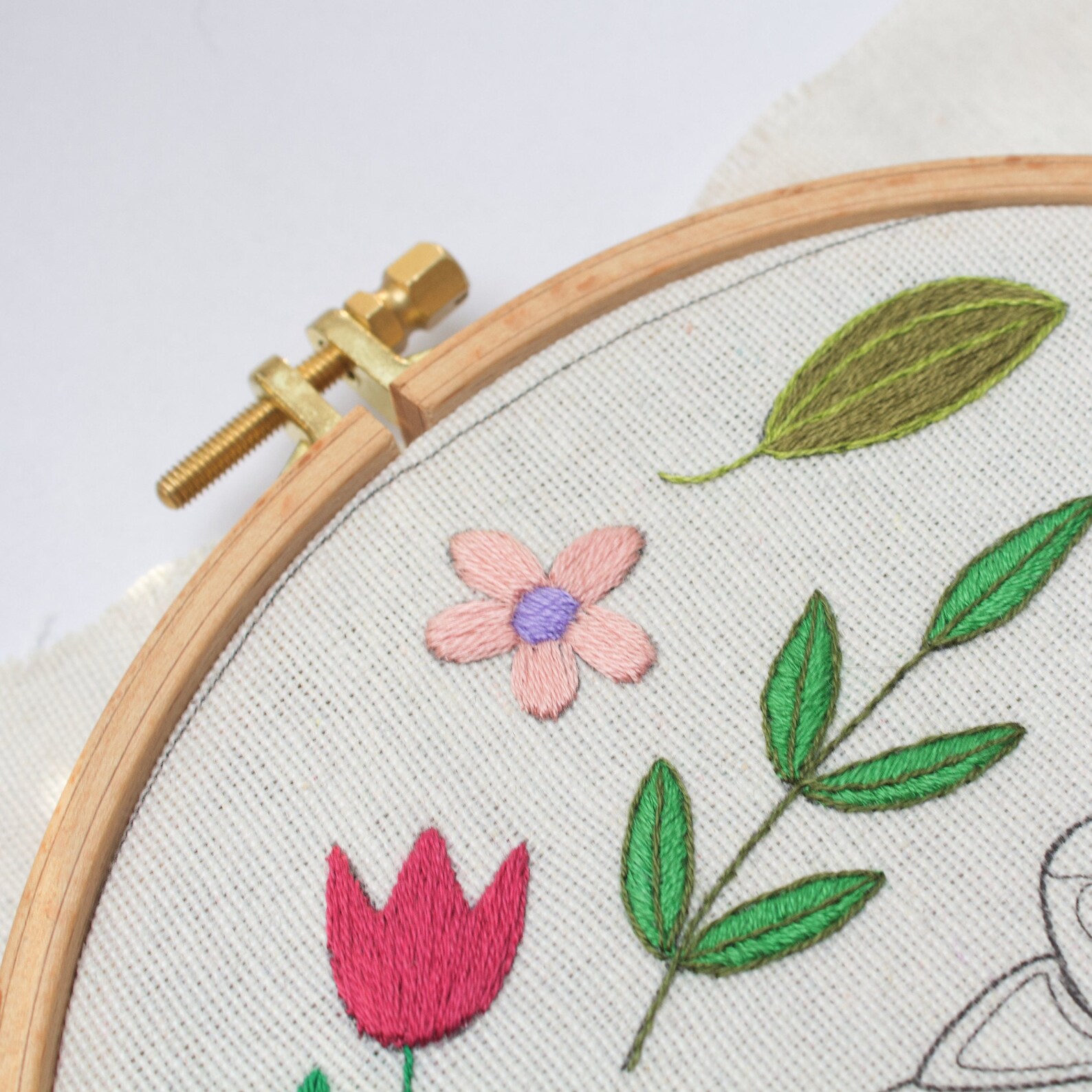 Floral Cat Embroidery Pattern PDF Flower Pattern Embroidery - Etsy