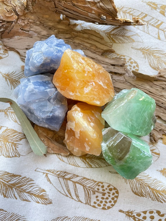 Raw Calcite Crystal Chunks Natural Calcite Chunk Blue - Etsy Australia