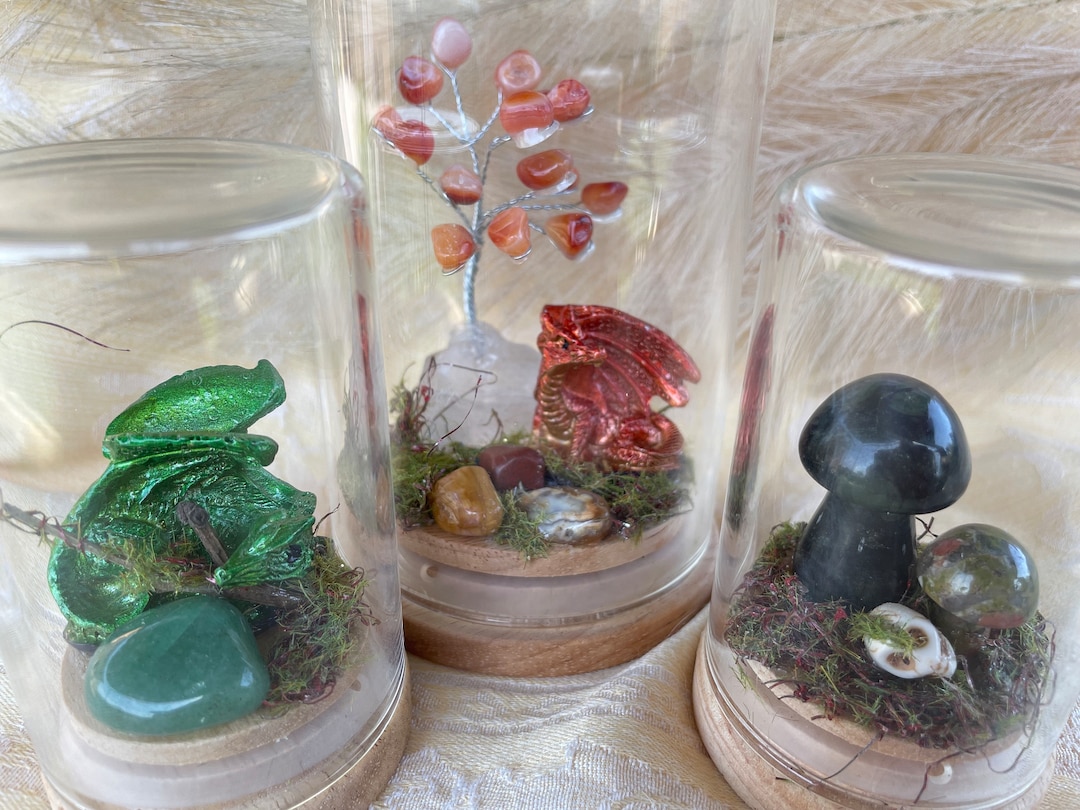 Crystal and Dragon Terrariums Enchanted Terrariums Dragons - Etsy