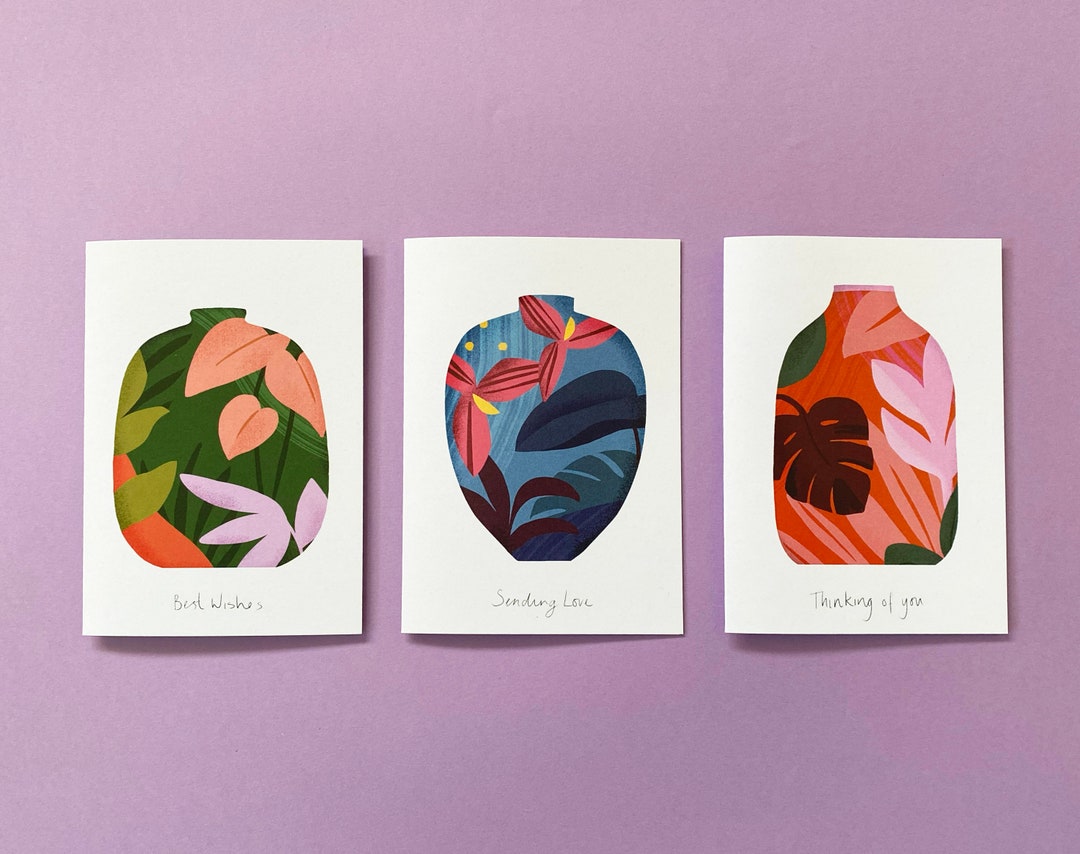Java Vase Greetings Card - Set of 3 - Etsy