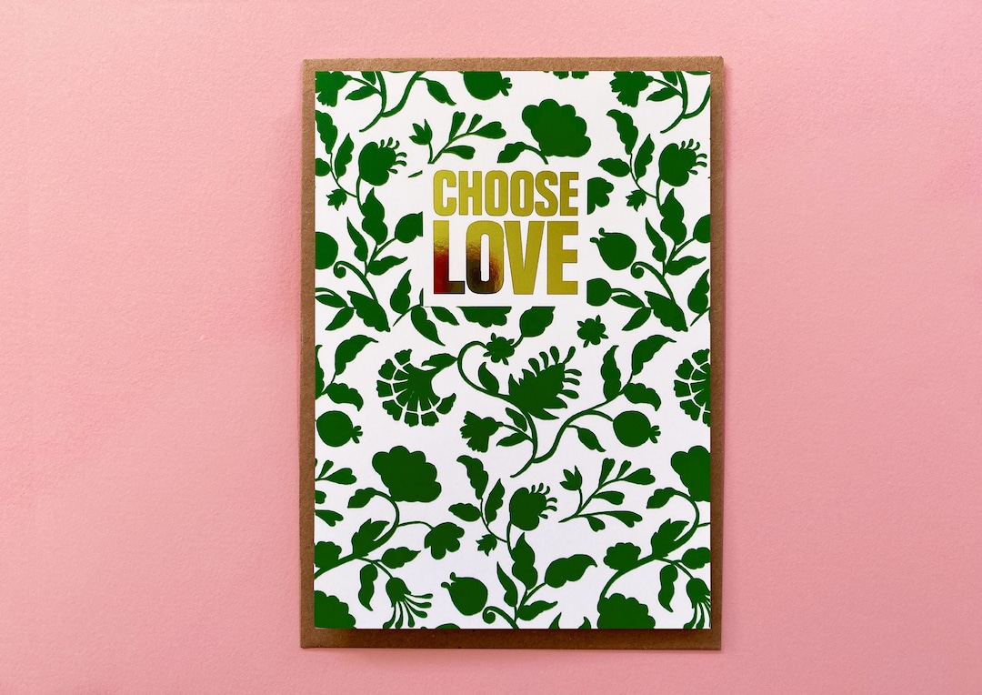 Green Choose Love Card - in Aid of Choose Love Charity - Etsy