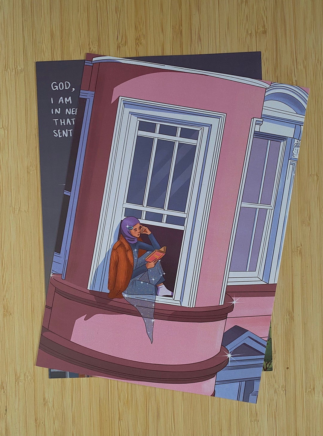 Pink Building-a4 Size - Etsy