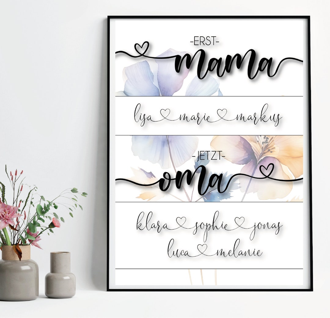 Personalisiertes Poster erst Mama jetzt Oma Geschenk zum Muttertag ...