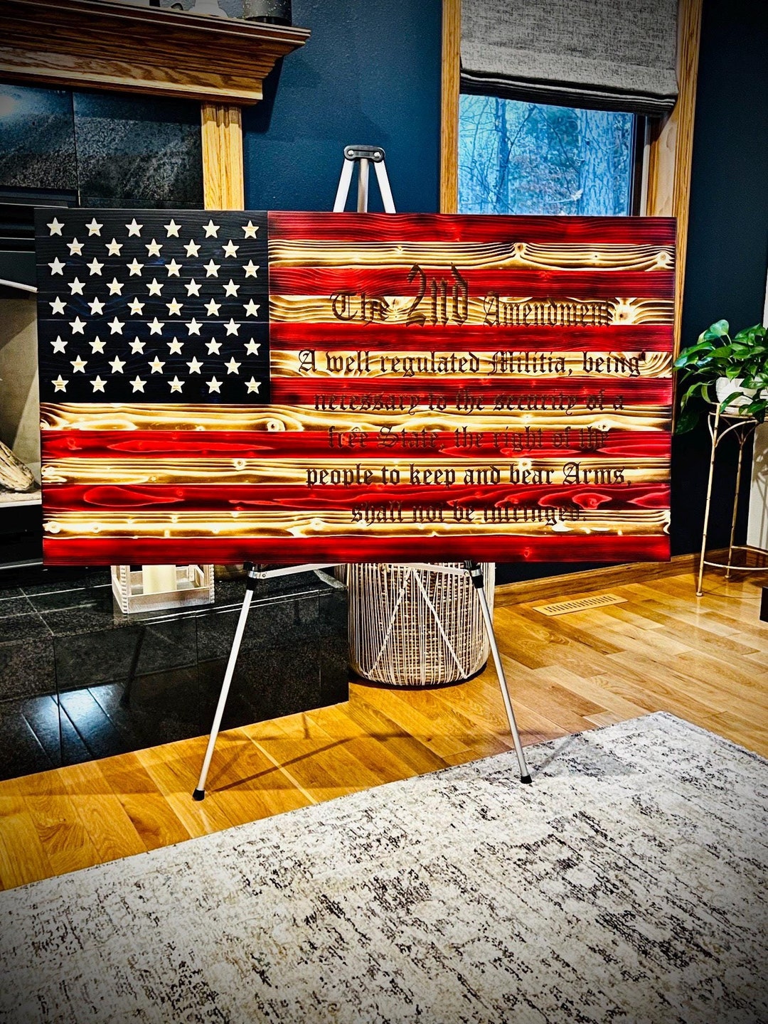 2nd Amendment Flag, Wood Flag, Charred 2nd Amendment Flag - Etsy